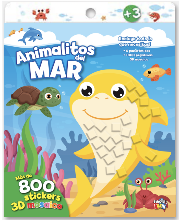 800 3D stickers- Animalitos del mar - Bora Books